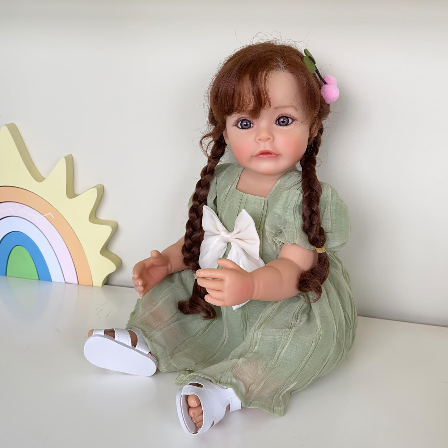 ᐉ Кукла MineeQu Lifelike Reborn Baby 22 Inch Rooted Hair Full Body ...