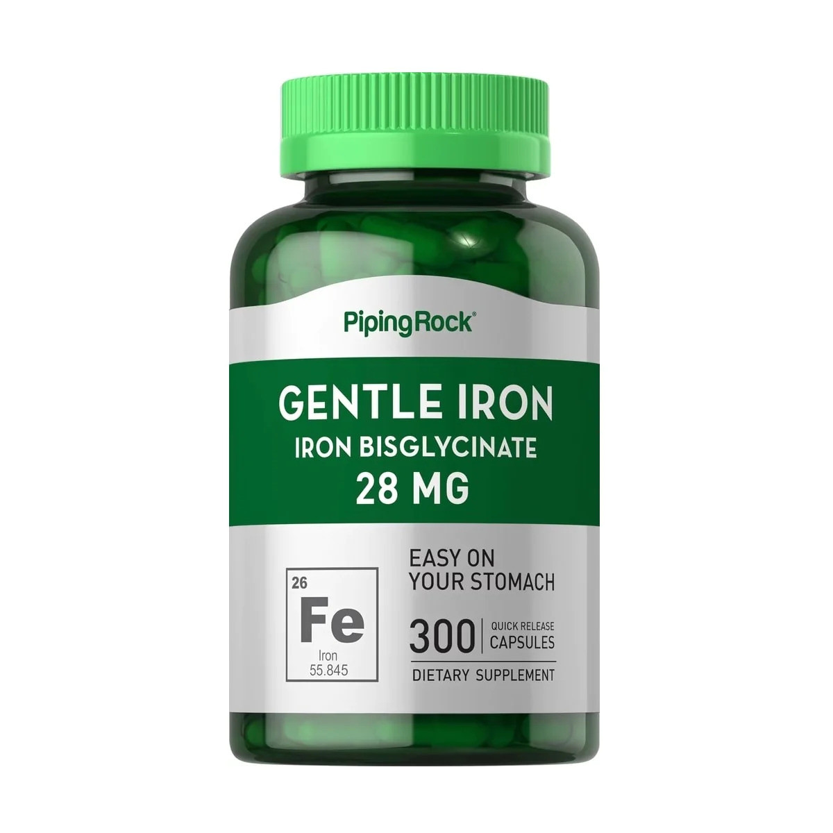 ᐉ Железо Piping Rock Gentle Iron Bisglycinate 28 mg 300 Quick Release ...